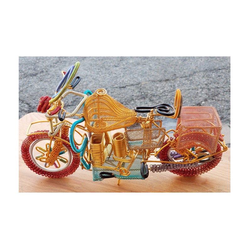 Rainbow Wire Sculpture Motorcycle Model Bike, Gift for Motorcycle ...