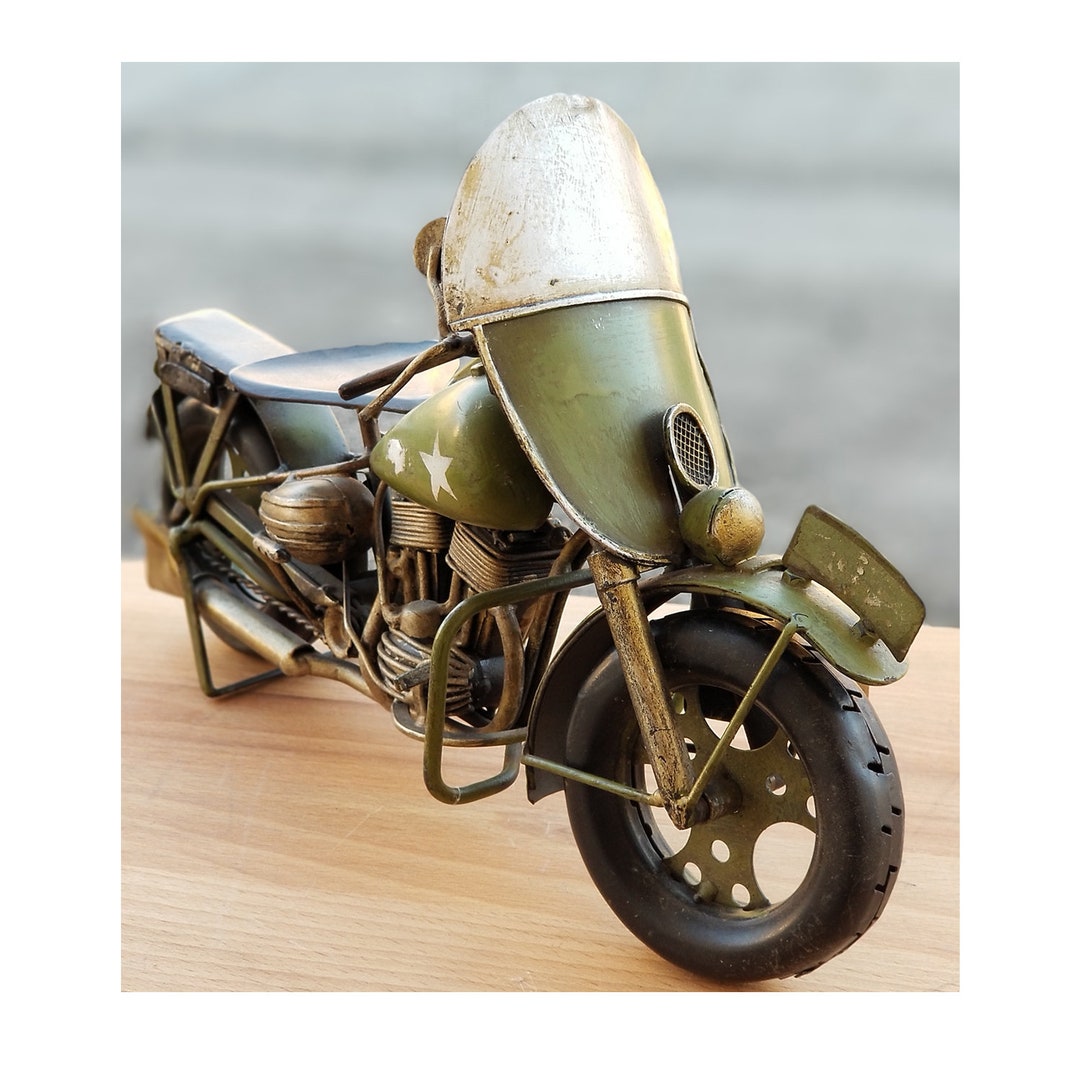 Army Green Model Motorcycle Bike, Hand Made and Painted Welded Model ...