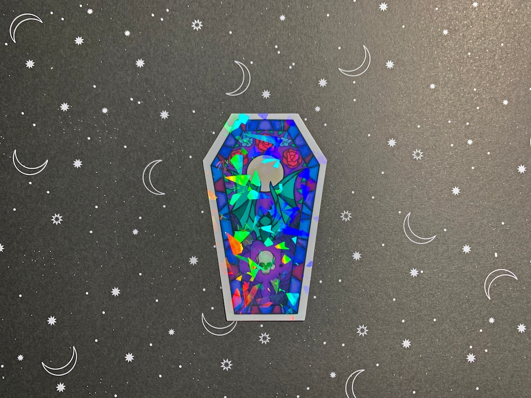 Stained Glass Coffin Sticker - Etsy