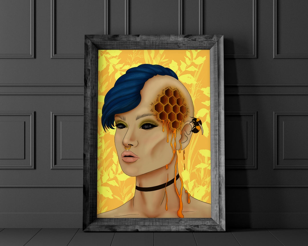 Sickly Sweet - Cardstock Print (trypophobia, Bees, Honeycomb, Hive ...