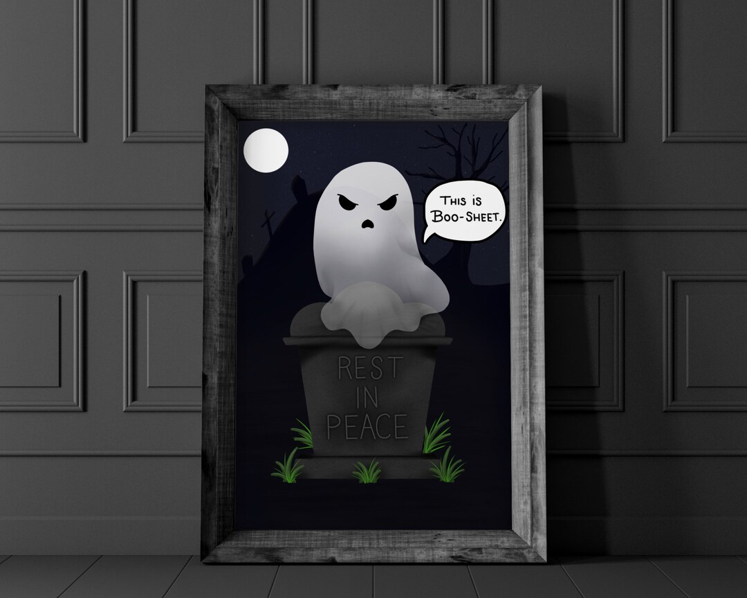 Boo Sheet - Cardstock Print (ghost, Headstone, Grave, Tombstone, Silly ...