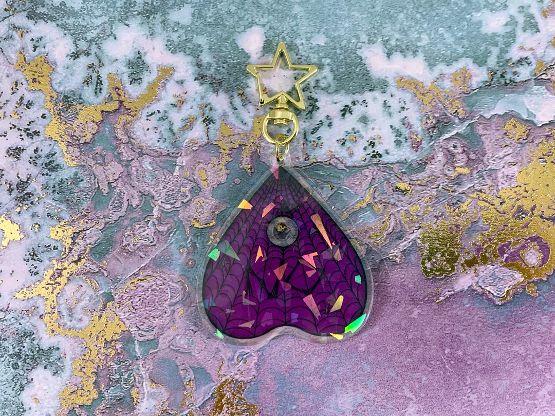 Spiderweb Planchette Charm holo, Holographic, Planchette, Spiderwebs ...