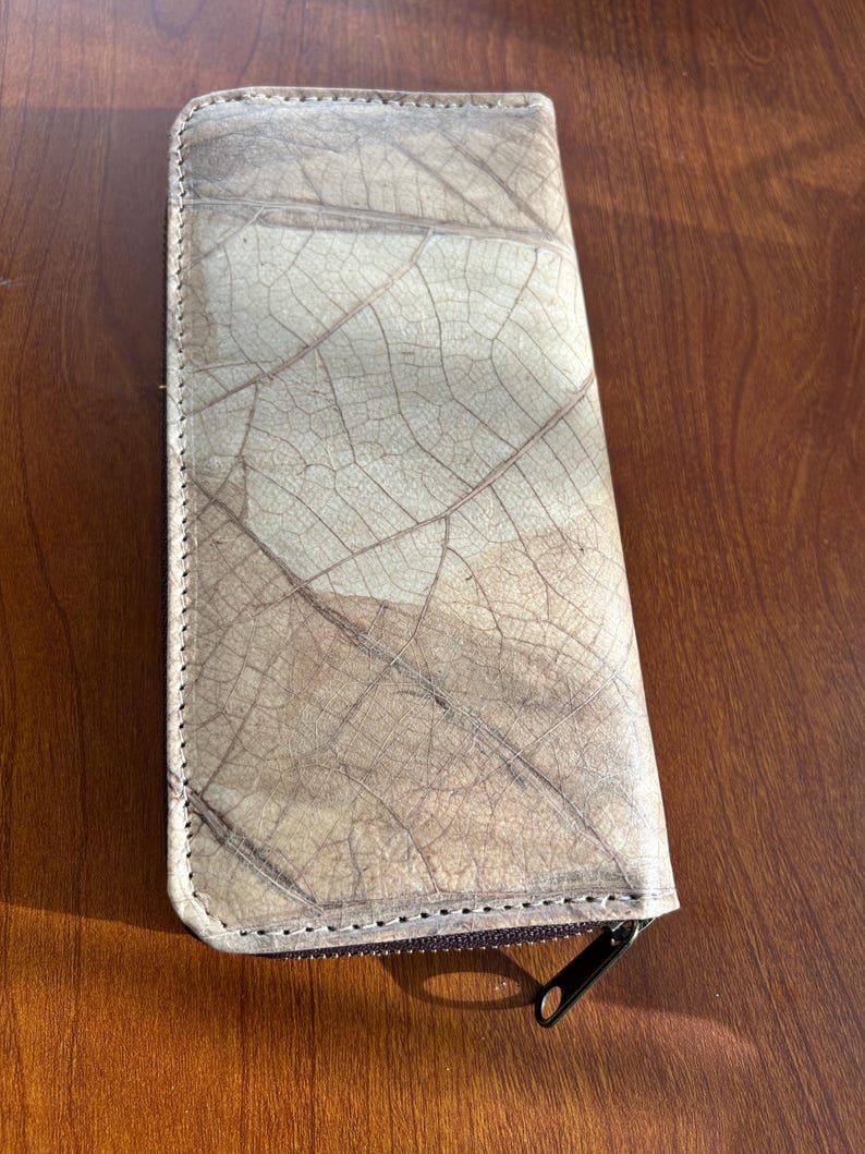 Real Leaf Zip Wallet - Etsy