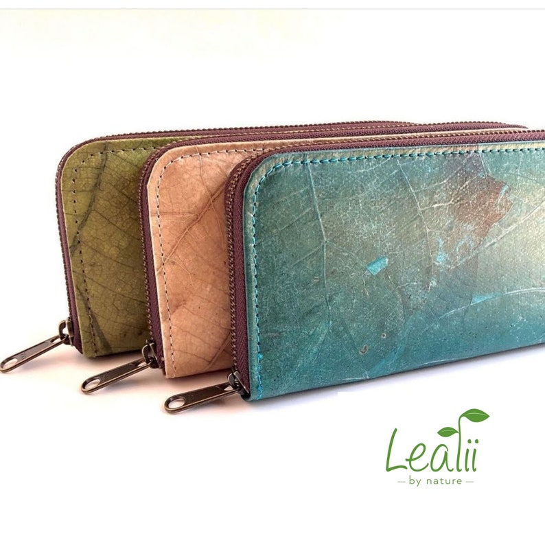 Real Leaf Zip Wallet - Etsy