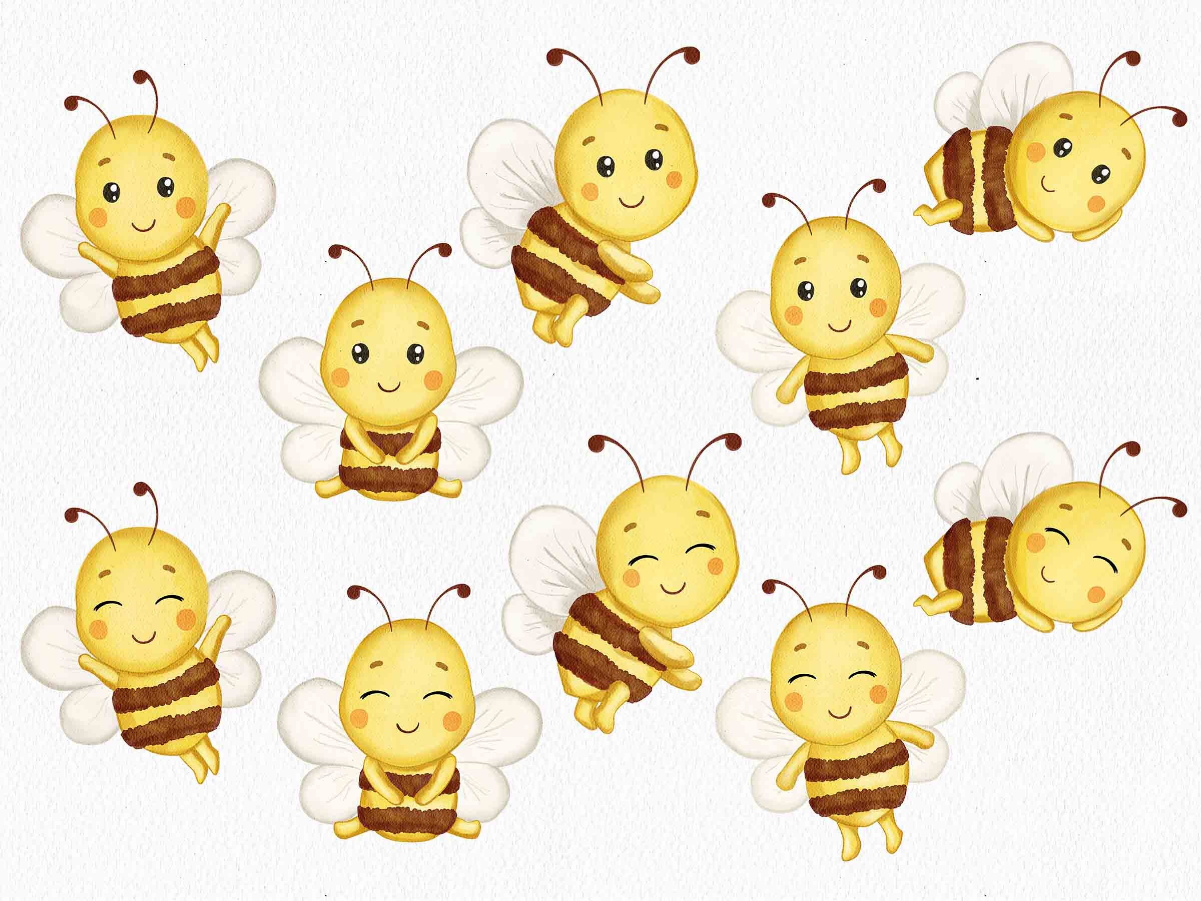 Watercolor Bee Clipart Watercolor Honey Clipart Honey Bee - Etsy