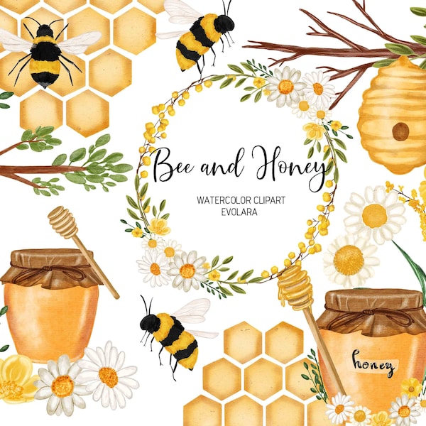 Honey Bee Clipart - Etsy
