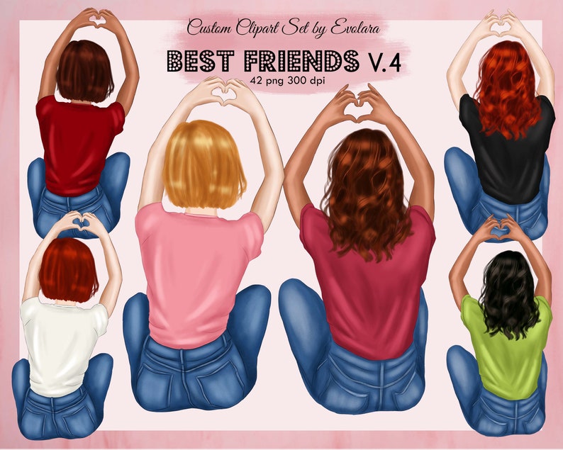 Best Friends Clipart Besties Clipart BFF Clipart Soul Sisters Clipart ...