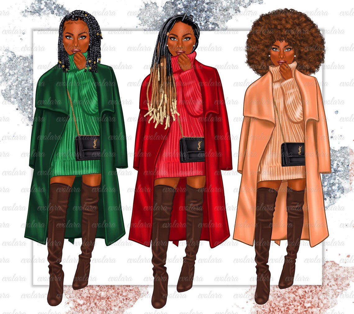Winter Clipart, Winter Girl Clipart, Fashion Girls Clipart, Autumn ...