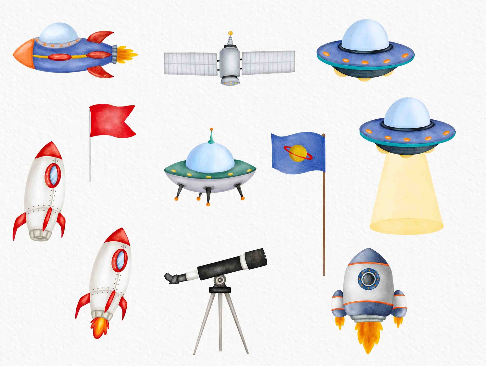 Watercolor Space Clipart, Watercolor Astronaut, Space Clipart, Nursery ...