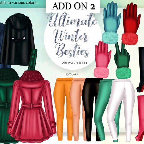 Best Friends Clipart Besties Clipart Winter Clipart Custom - Etsy