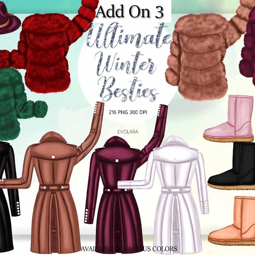 Best Friends Clipart Besties Clipart Winter Clipart Custom - Etsy