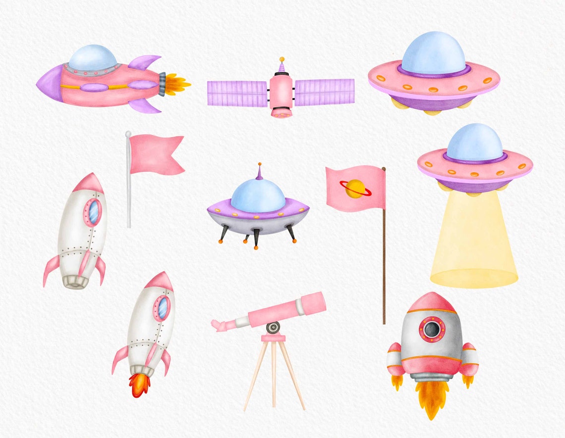 Watercolor Space Clipart, Watercolor Astronaut, Space Clipart, Nursery ...