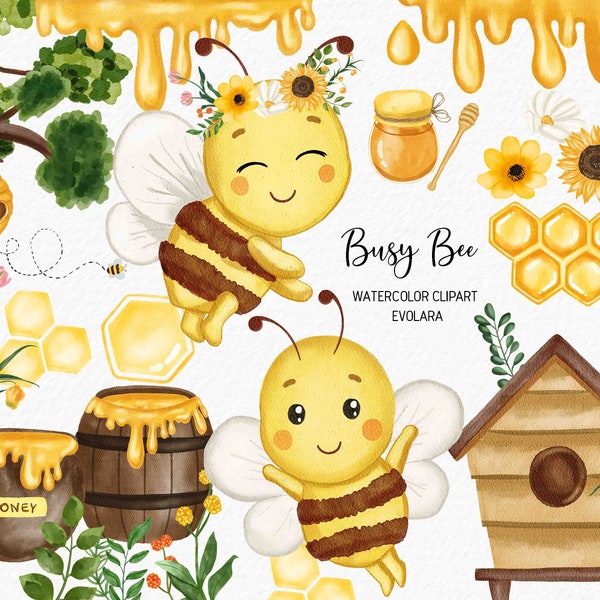 Honey Bee Clipart - Etsy