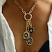 Compass and Northstar Charm Necklace, Gold Paperclip Chain, Layered ...