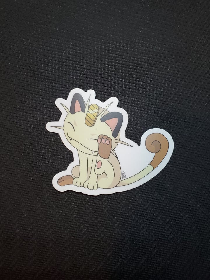 Meowth Sticker Pokemon Cat Pokemon Gen One Nerdy Gifts - Etsy