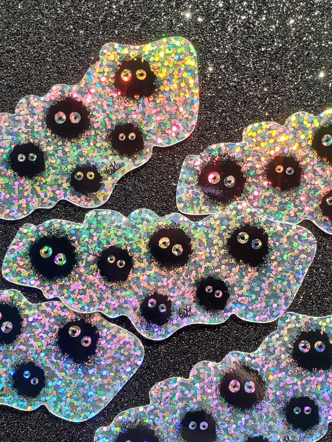 Soot Kawaii Ball Sprites Floating Black Pooft Balls Sparkly Glitter ...