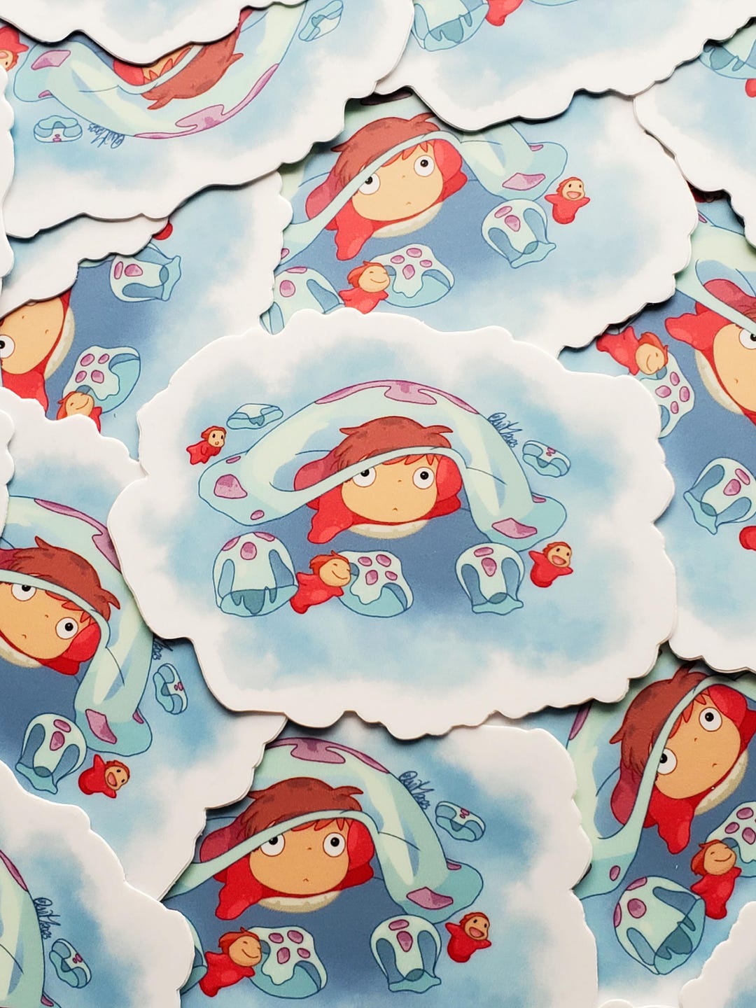 Ponyo Jellyfish Sea Life Ponyo Sisters Anime Sticker Laptop/console ...