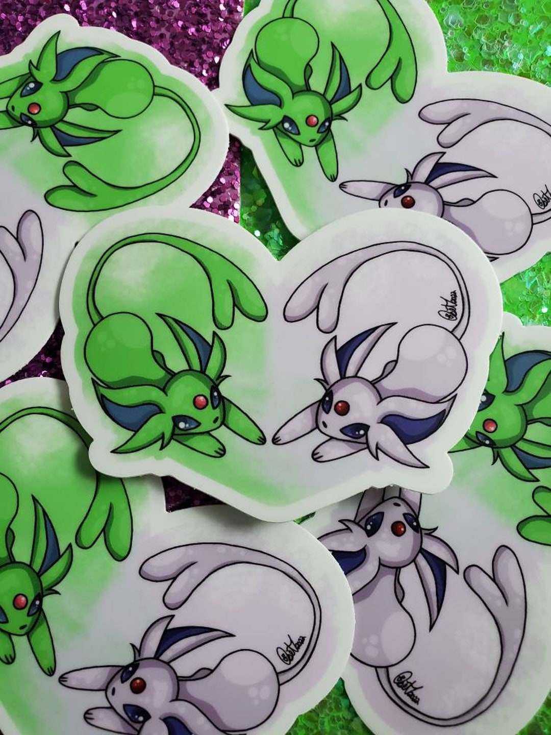 Espeon Sticker Eeveelution Shiny Espeon Kawaii Psychic Kitty Monster ...