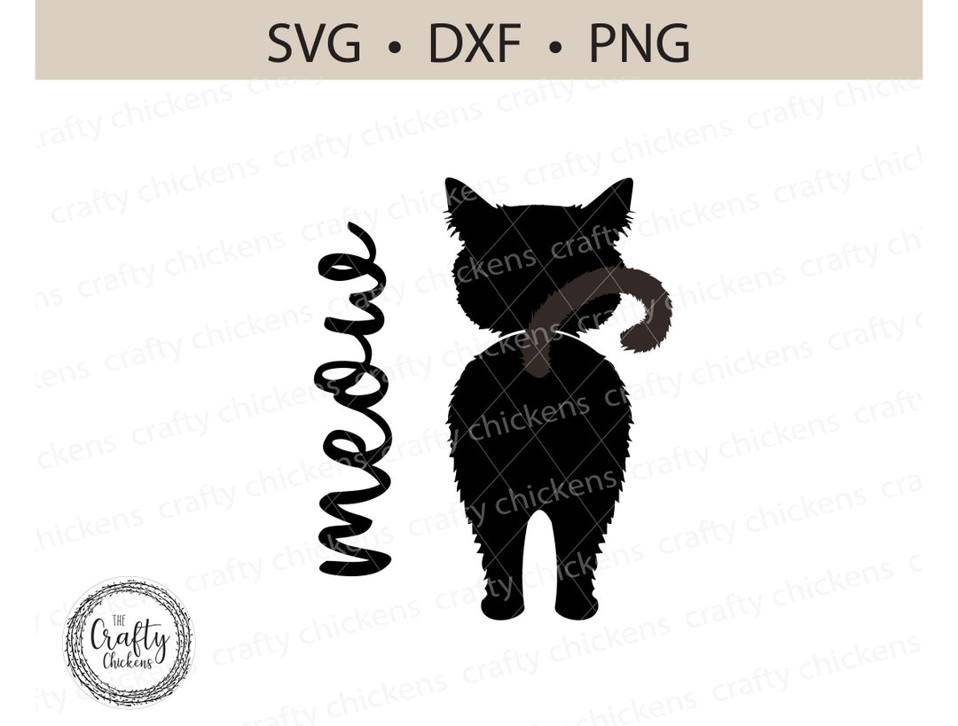 Cat SVG / Meow SVG / Digital Cut File / Laser Cut File / Removable Tail ...