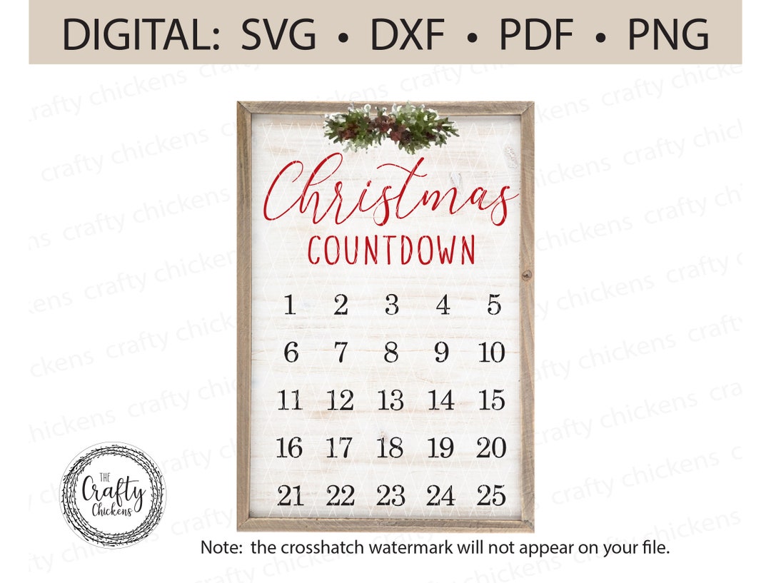 Christmas Countdown Calendar SVG / Digital File / Laser Cut File ...