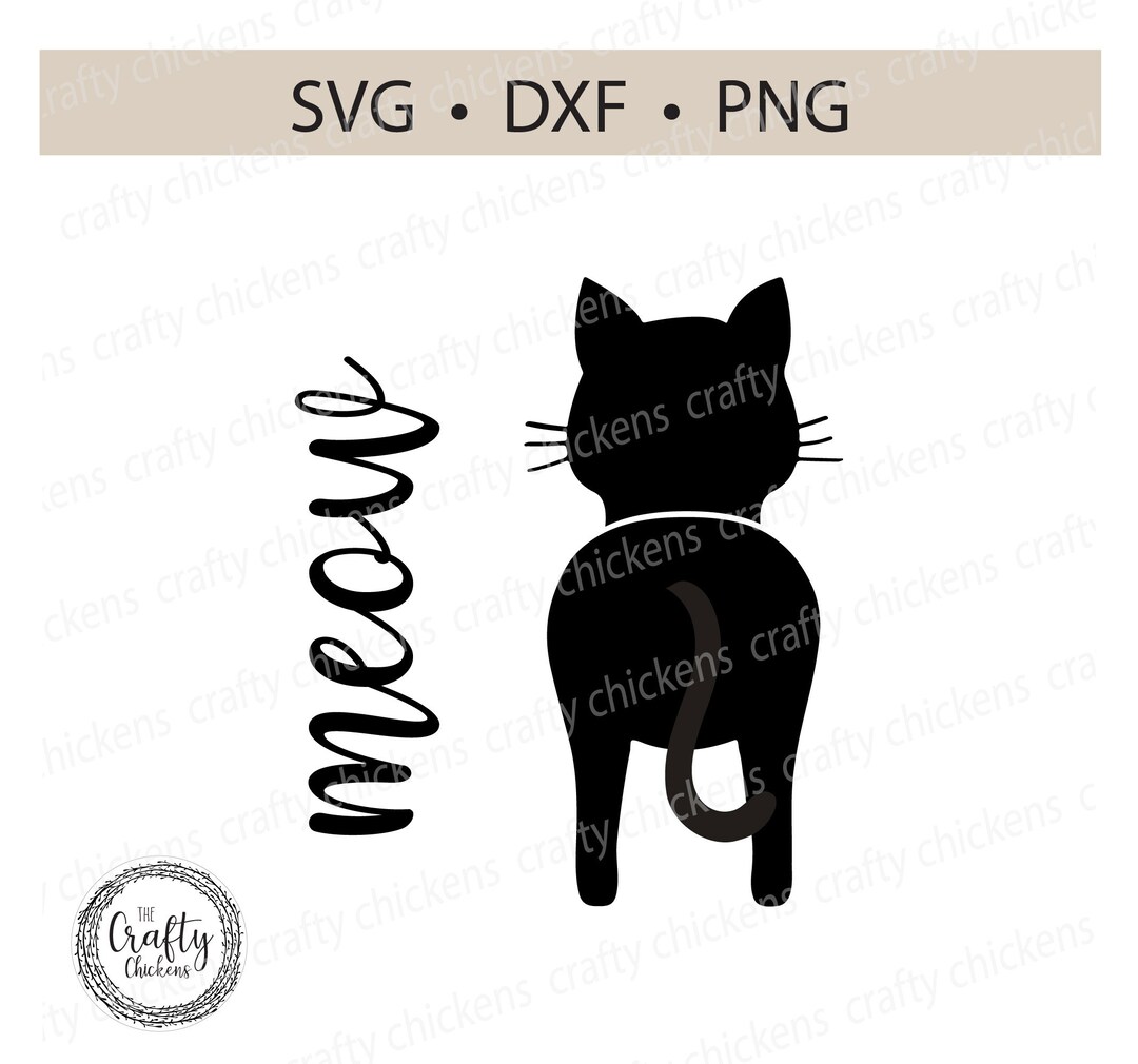 Cat SVG / Meow SVG / Digital Cut File / Laser Cut File / Removable Tail ...