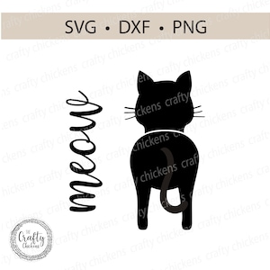 Cat SVG / Meow SVG / Digital Cut File / Laser Cut File / Removable Tail ...
