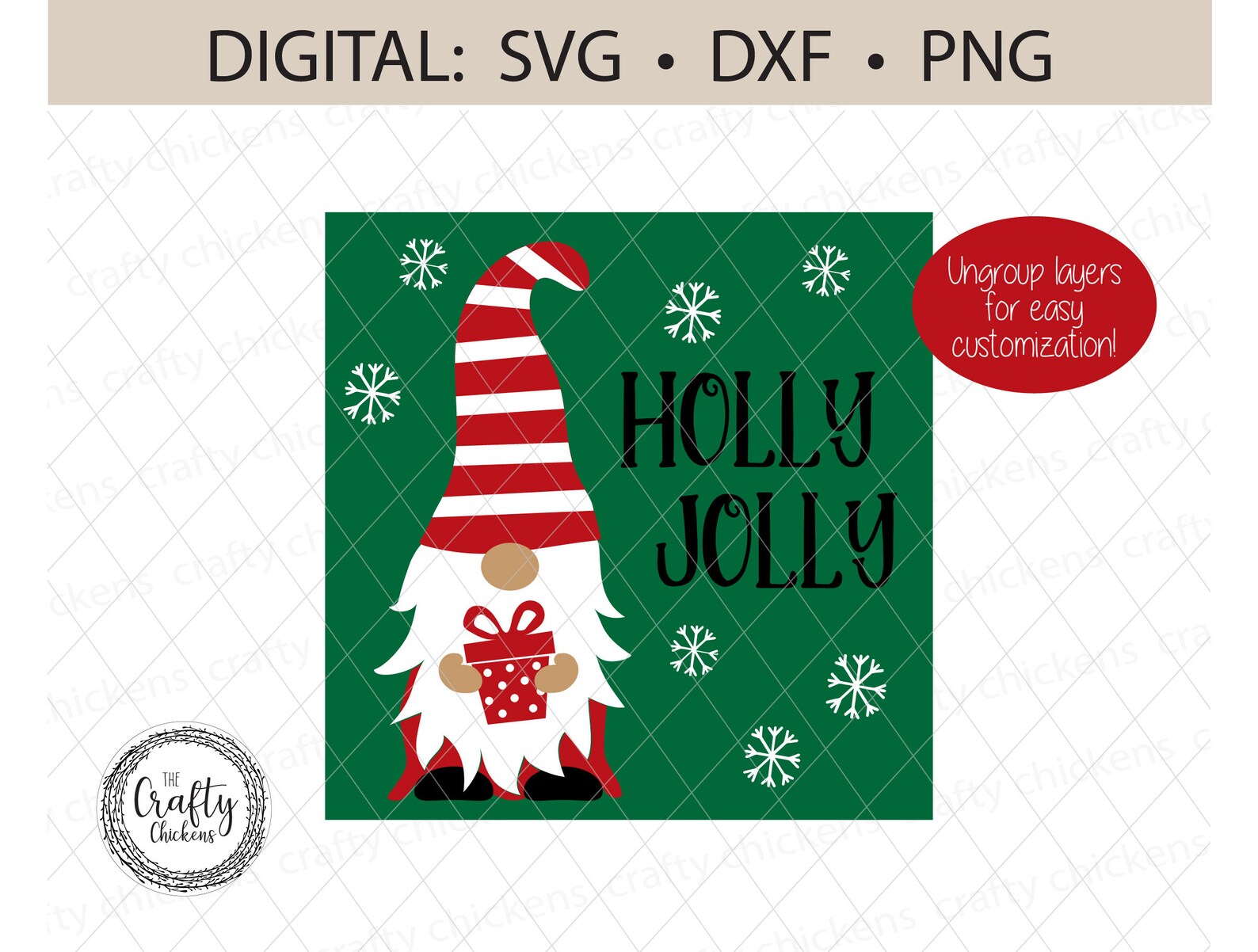Christmas Gnome SVG / Holly Jolly / Digital Cut File / Laser - Etsy