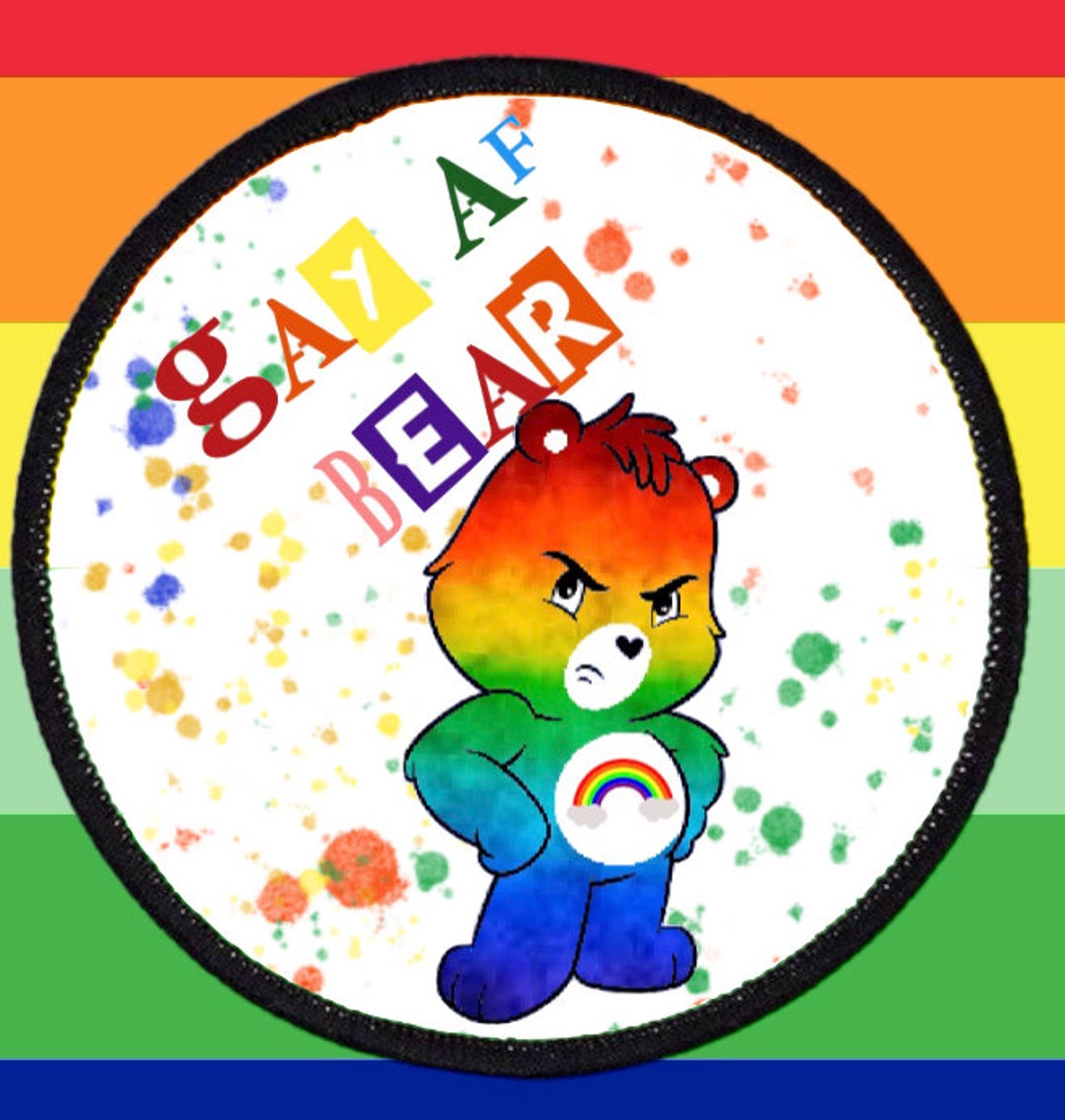 Bad Care Bear Iron On/sew Patch 9.5cm Gay AF Offensive Sweary Funny Gag ...