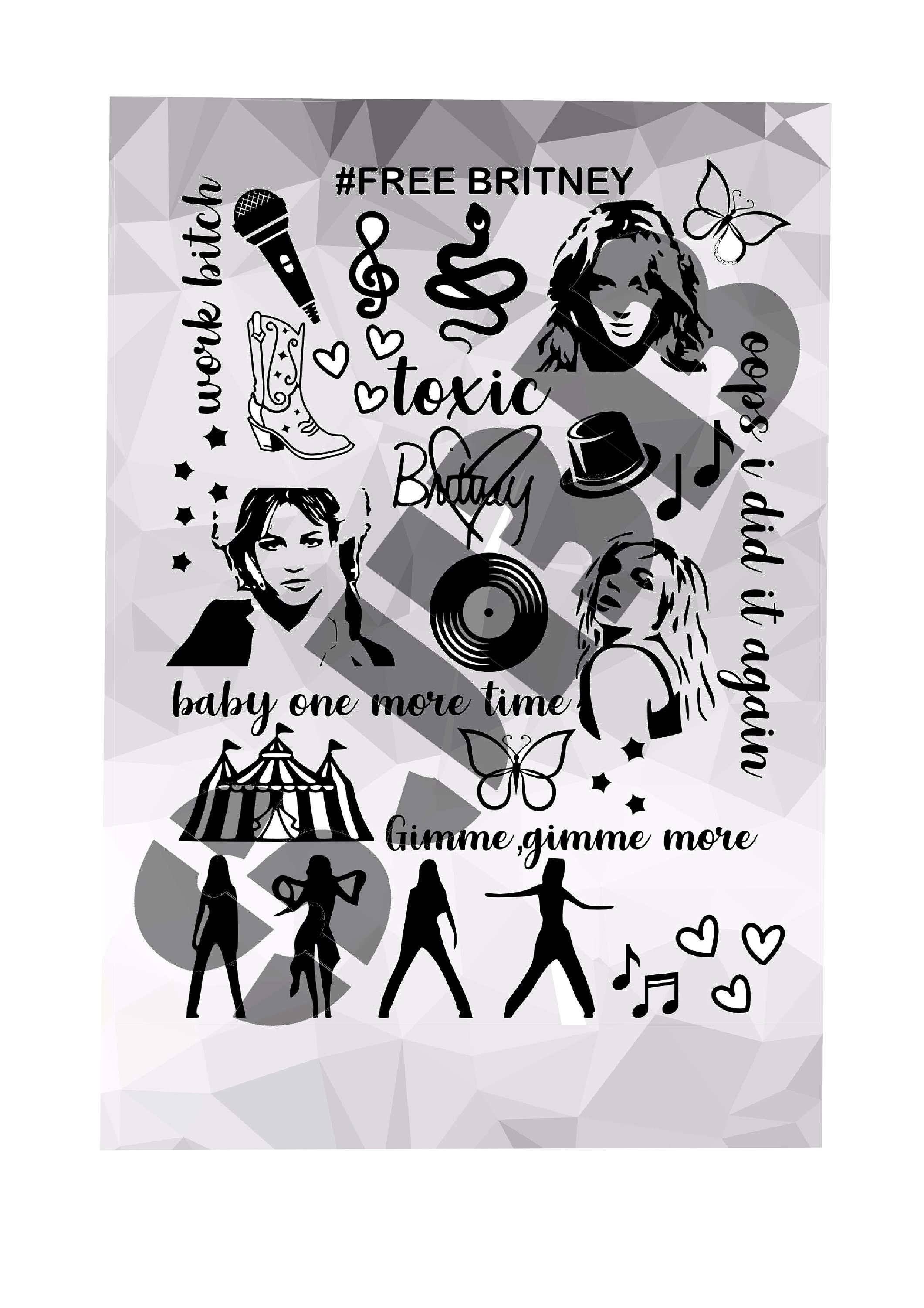Digital Download Inspired by Britney Collage Single Layer Image Cut ...