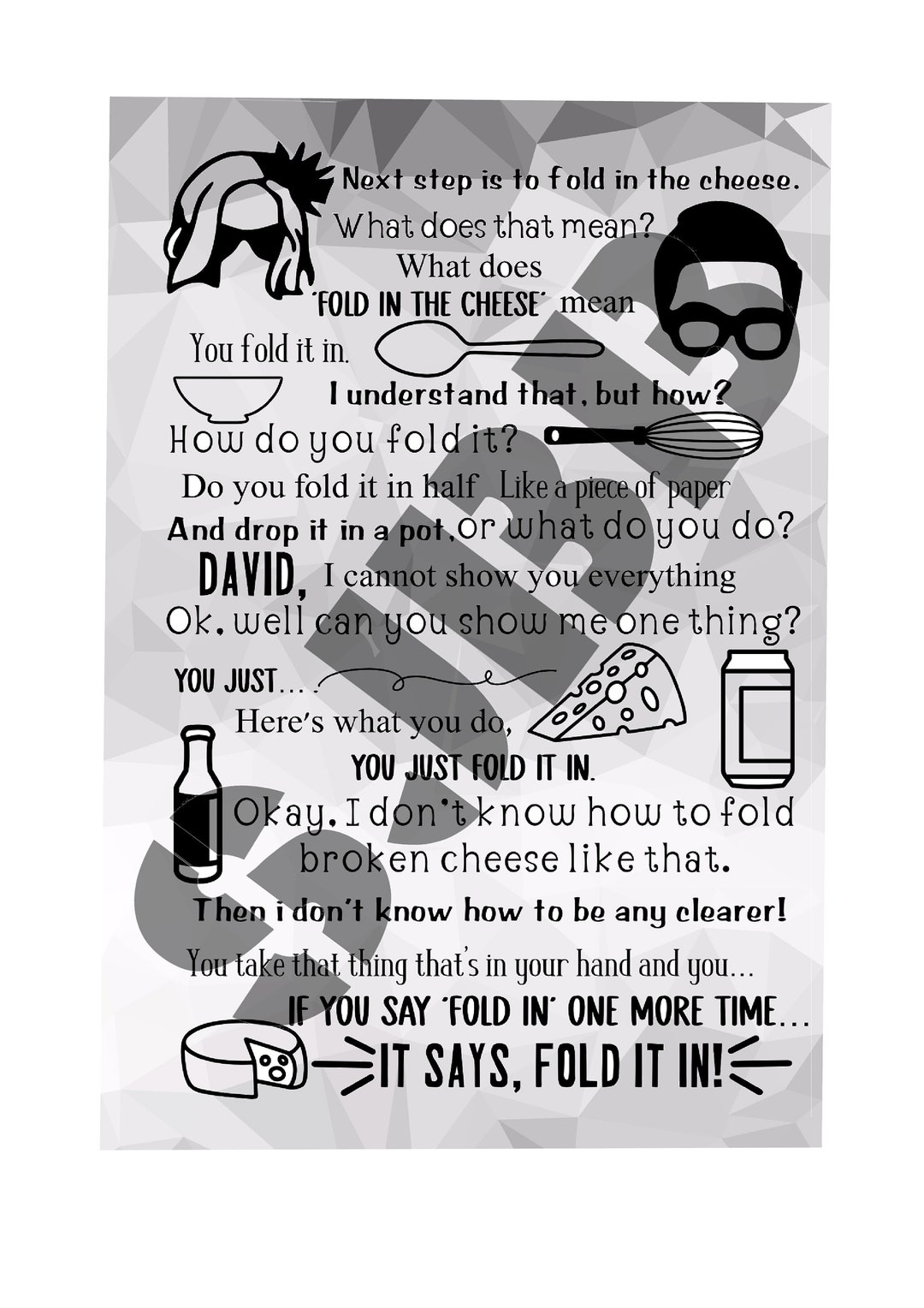 Digital Download Inspired by Schitts Creek TV Show Fold in the Cheese ...