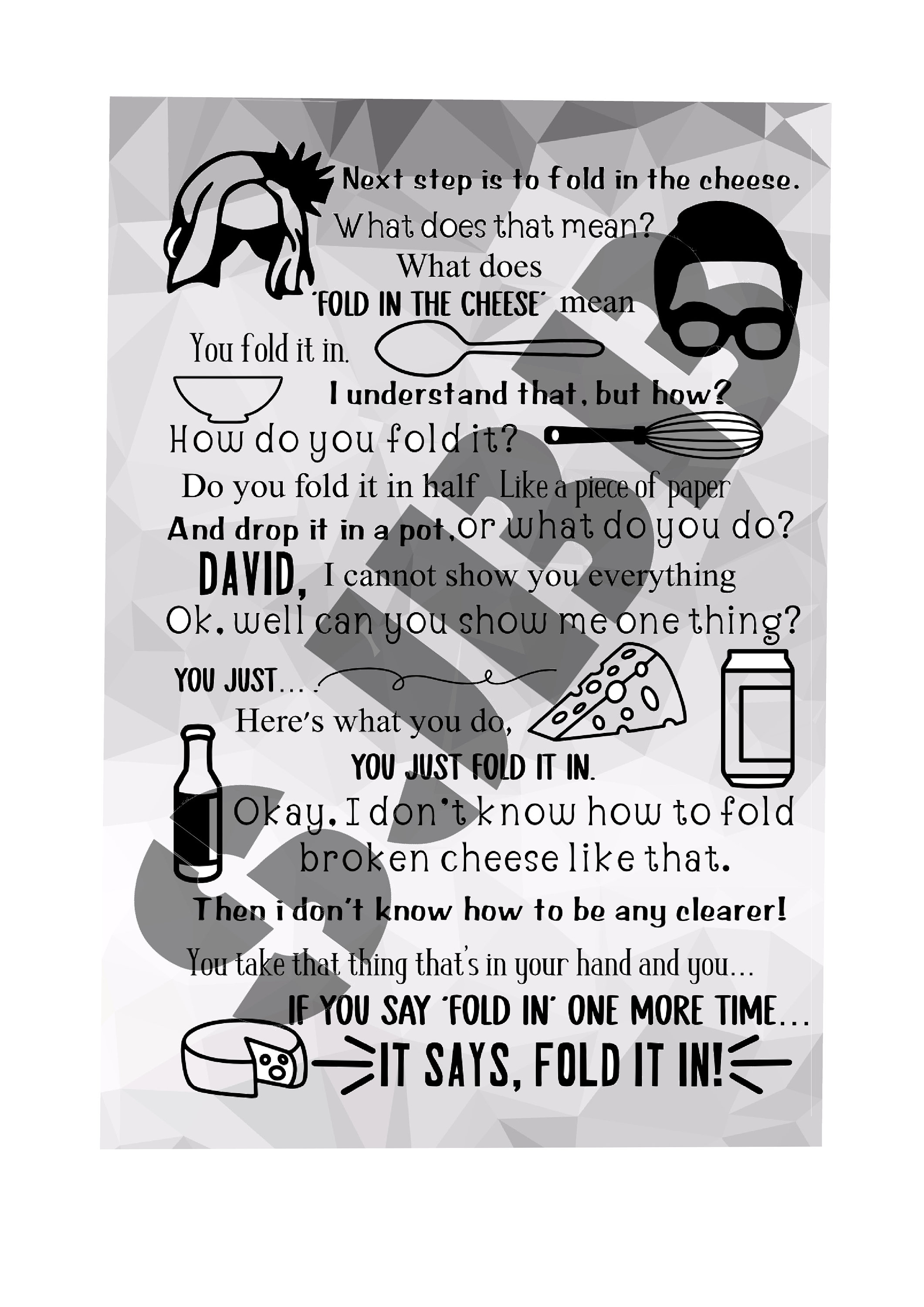 Digital Download Inspired by Schitts Creek TV Show Fold in the Cheese ...