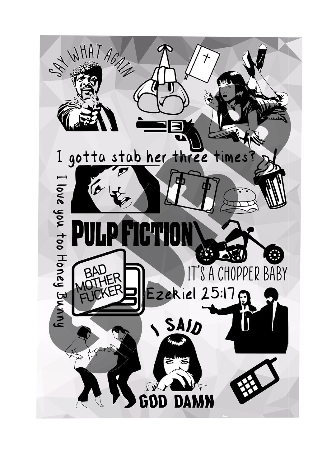 Digital Download Inspired by Pulp Fiction Movie Inspired Collage Single ...