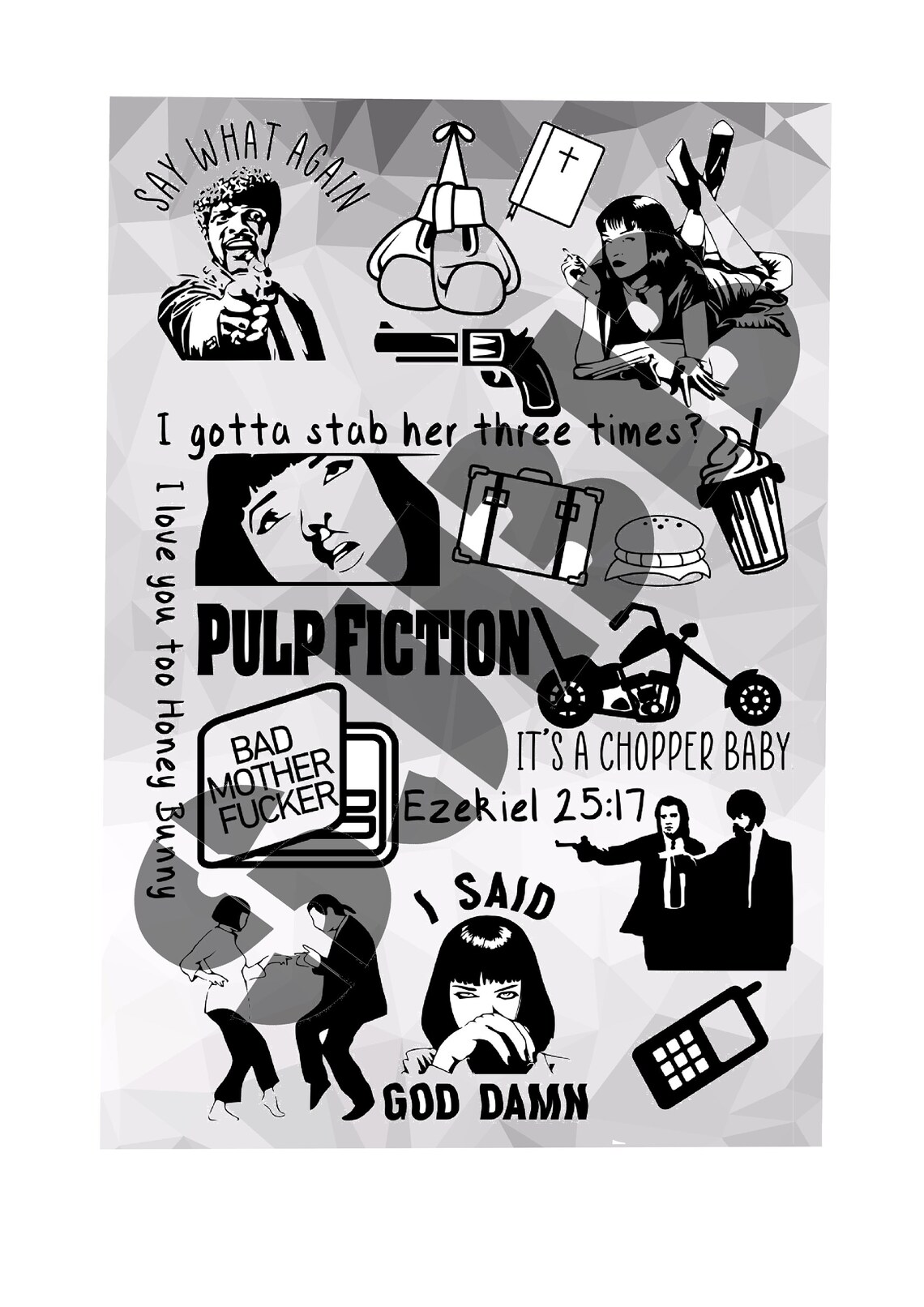 Digital Download Inspired by Pulp Fiction Movie Inspired Collage Single ...