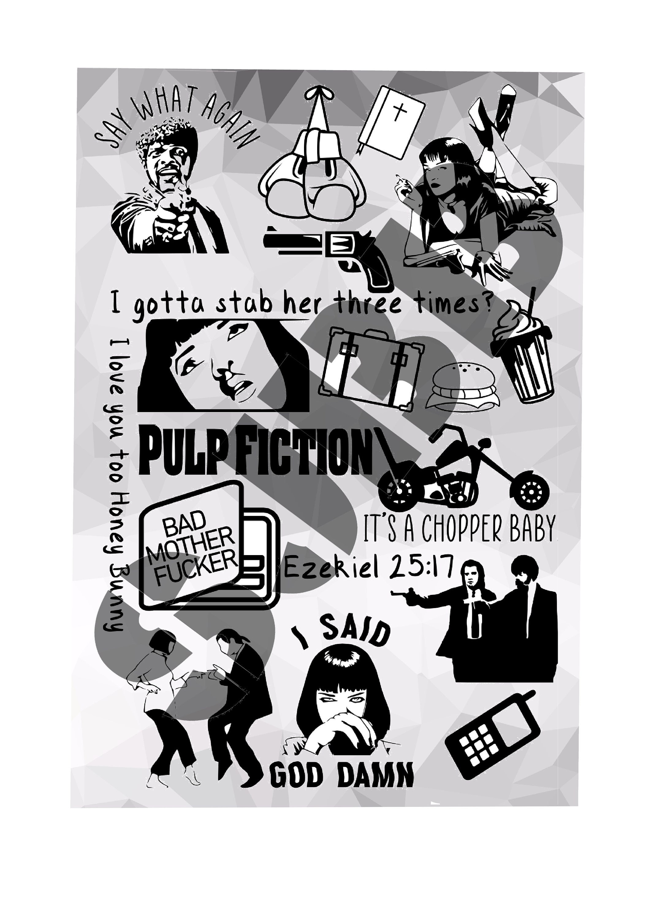 Digital Download Inspired by Pulp Fiction Movie Inspired Collage Single ...