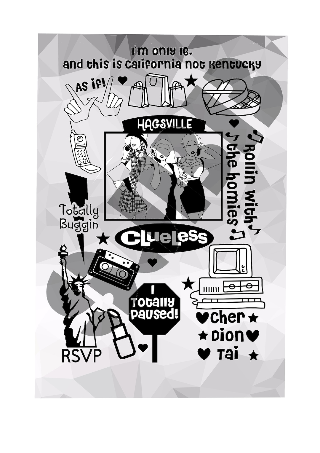 Digital Download Inspired by Clueless Movie Collage Single Layer Image ...