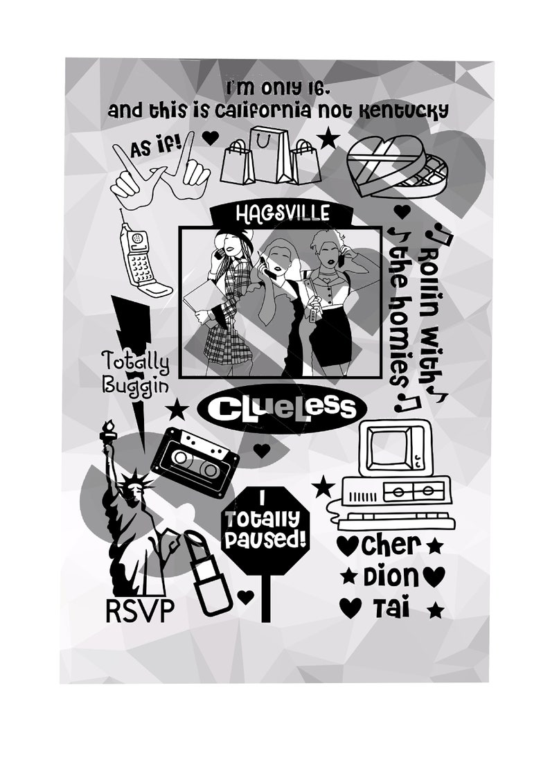 Digital Download Inspired by Clueless Movie Collage Single Layer Image ...