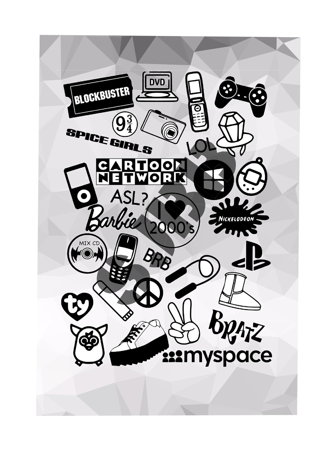 Digital File Download I Love 2000s 00s Images Collage Graphics SVG PNG ...