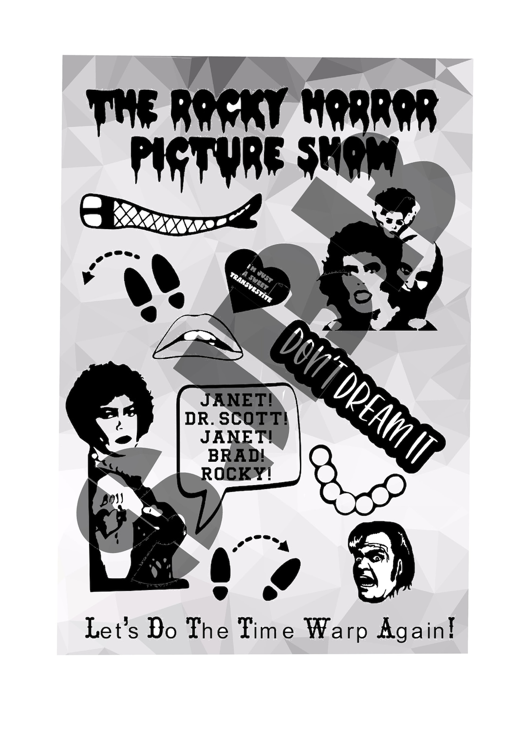 Digital Download Inspired by Rocky Horror Show Collage Single Layer ...