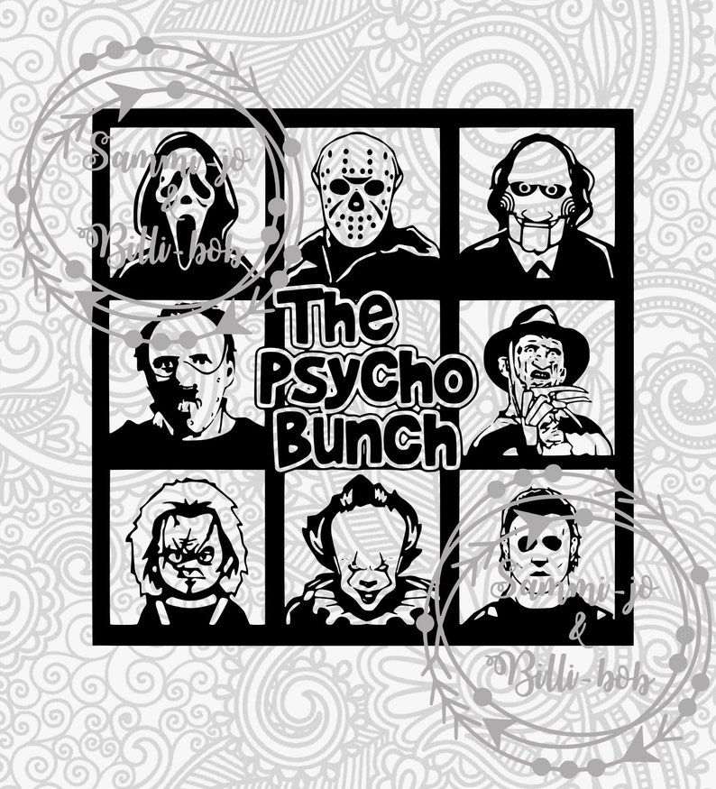 Digital Download Psycho Bunch Horror Image Single Layer Cut File SVG ...