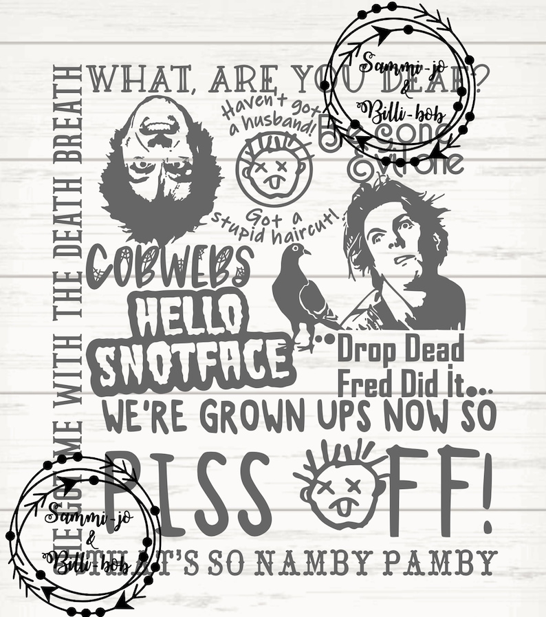 Drop Dead Fred Inspired Collage Svg PNG Jpg JPEG Movie Throw Back ...