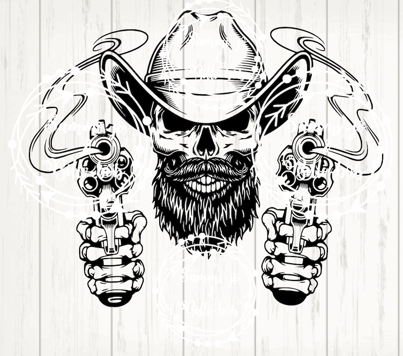 Skeleton Skull & Gun Shooter Shooting Digital Image Cut File Files Svg ...