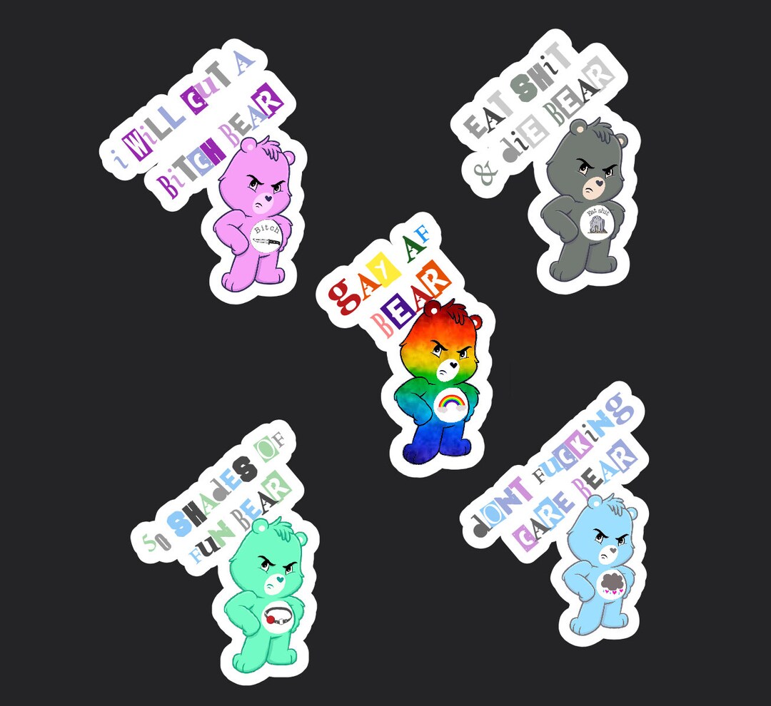 10 Funny Offensive Adult Care Bear Stickers - Etsy