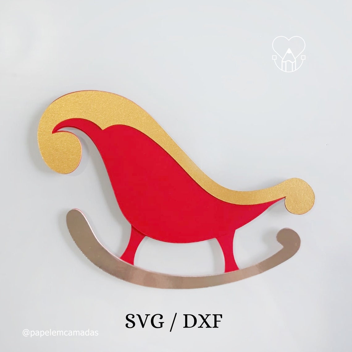 Sled, Cutting File, Papercraft, Paper Craft, Template, Christmas , Svg ...