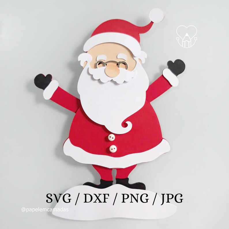 Santa Claus, Cutting File, Template, Layered, Christmas, Paper Craft ...