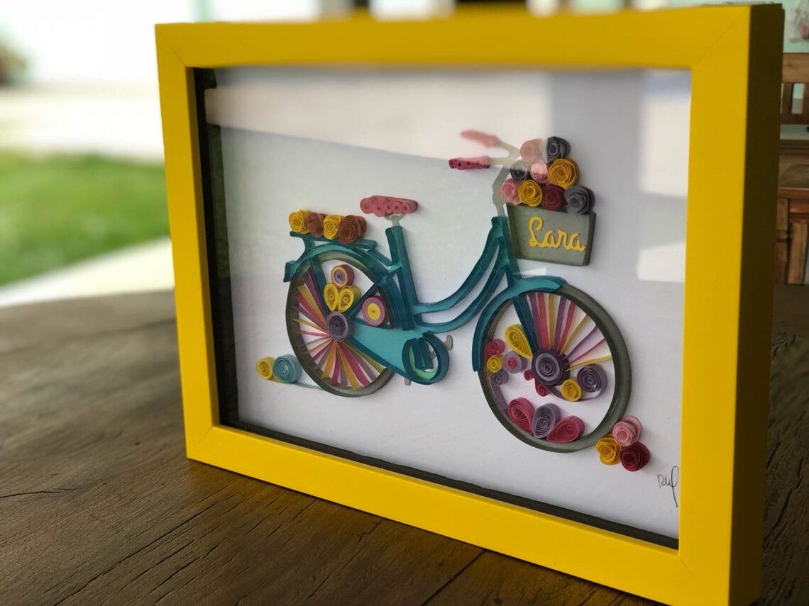 Quilling wall bicycle | Etsy