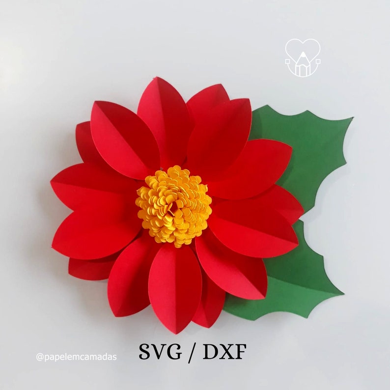 Layered Christmas Flower, Cutting File, Template, Svg, Dxf, Cricut ...