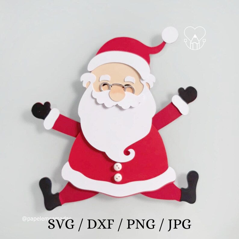 Santa Claus, Template, Cutting File, Layered, Christmas ,paper Craft ...