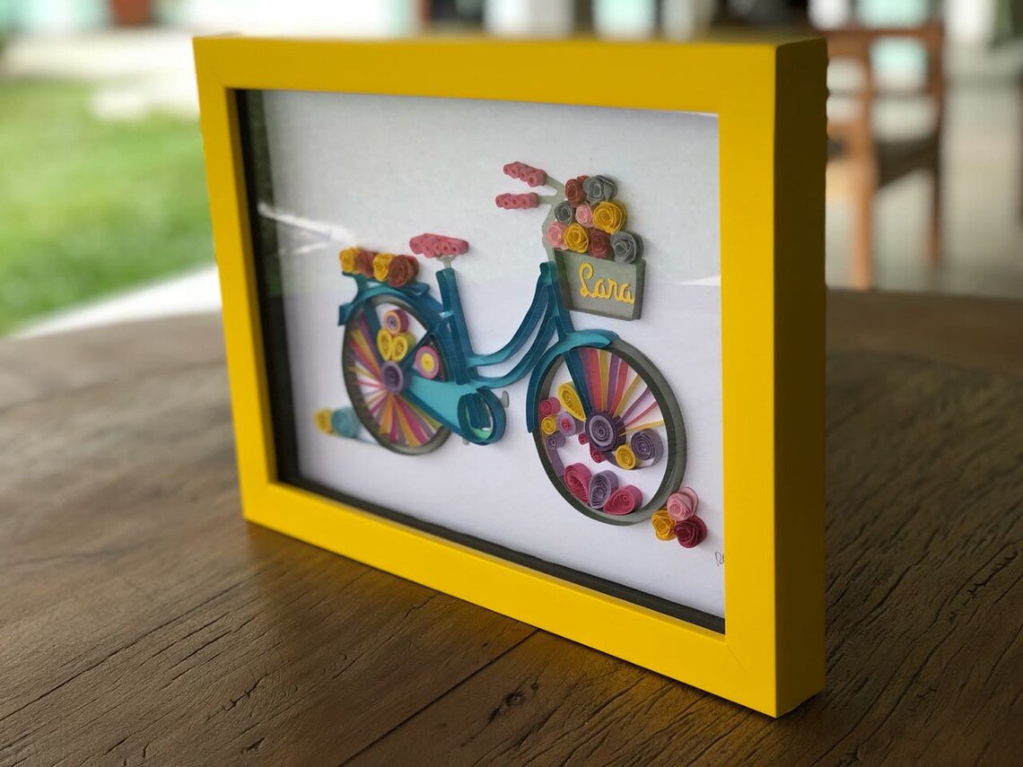 Quilling wall bicycle | Etsy