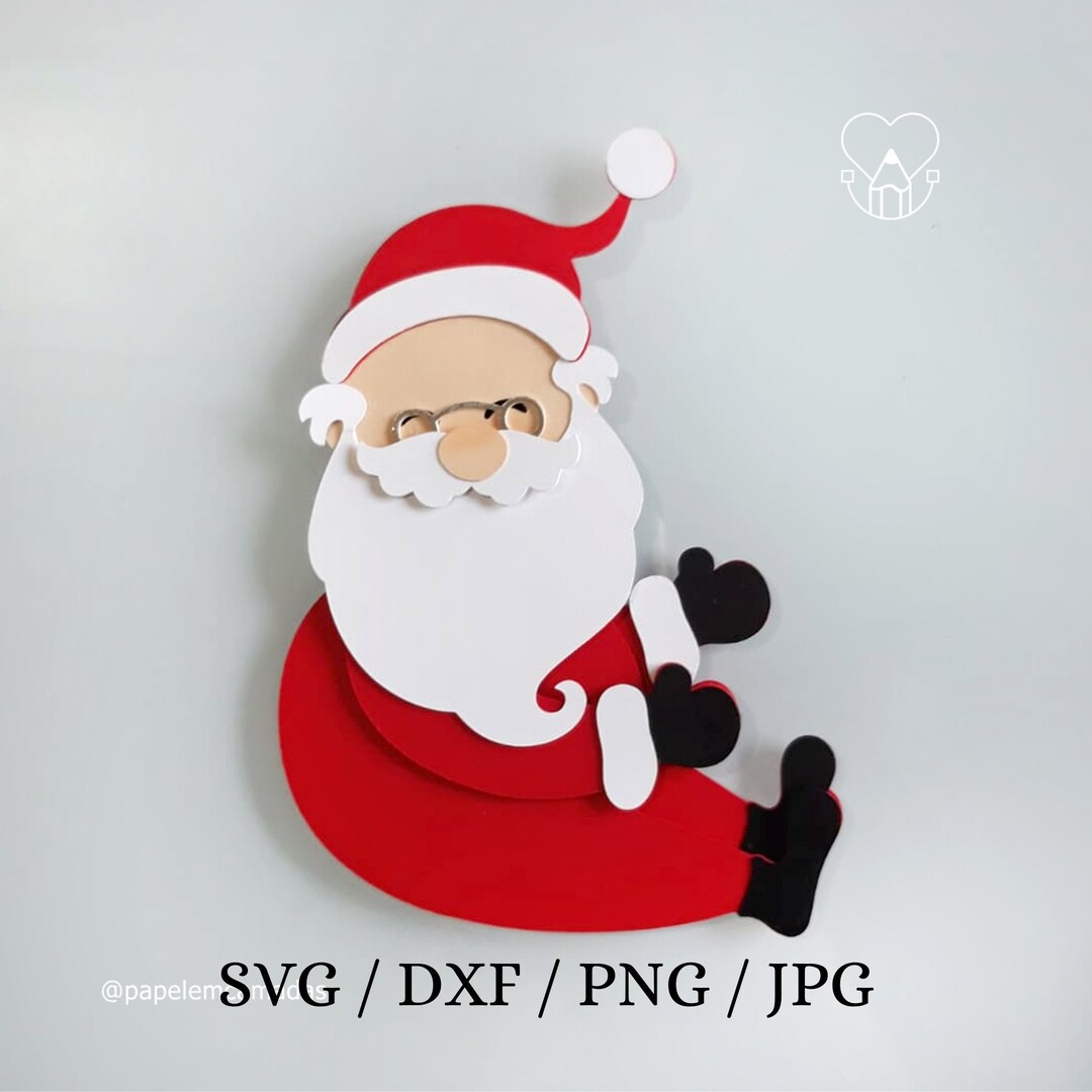 Santa Claus, Cutting File, Template, Layered, Paper Craft, Papercraft ...