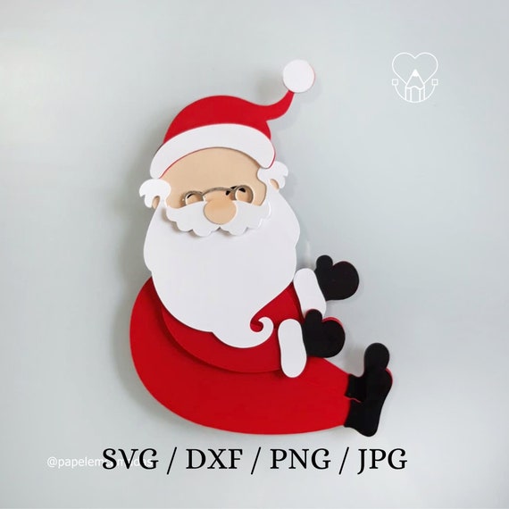 Santa Claus Cutting File Template Layered Paper Craft | Etsy